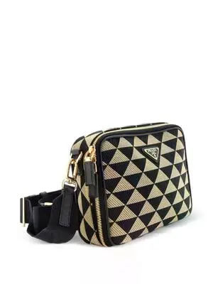 Prada Symbole Zip Around Jacquard Crossbody Bag