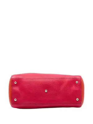 Gucci 2016-2026 Medium Calfskin Bamboo Shopper Satchel - Red
