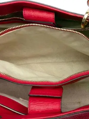 Gucci 2016-2026 Medium Calfskin Bamboo Shopper Satchel - Red