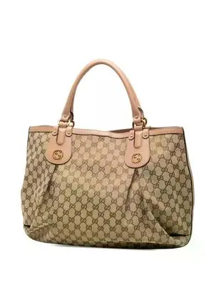 Gucci Large Gg Canvas Scarlett Tote Bag - Brown