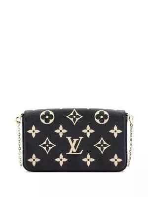 LOUIS VUITTON Felicie Pochette Bicolor Monogram Empreinte Giant Crossbody Bag - Black