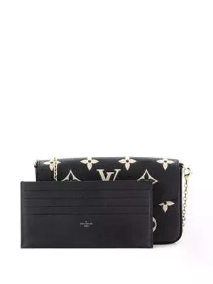 LOUIS VUITTON Felicie Pochette Bicolor Monogram Empreinte Giant Crossbody Bag - Black