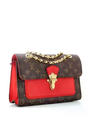 LOUIS VUITTON Victoire Handbag Monogram Canvas And Leather Shoulder Bag - Brown