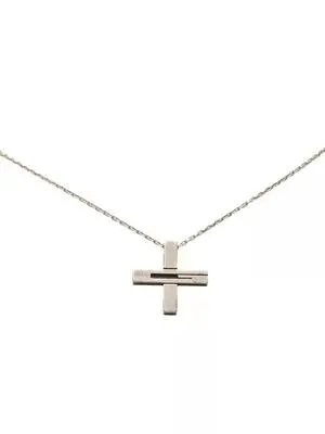 Gucci 2000-2015 Sterling G Cut Out Cross Pendant Neckalce Necklace - Silver