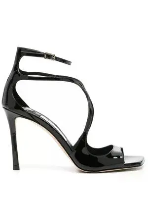 JIMMY CHOO Azia 95mm Leather Sandals - Black