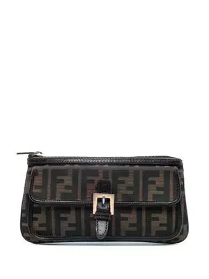 Fendi Zucca Canvas Zip Clutch Bag