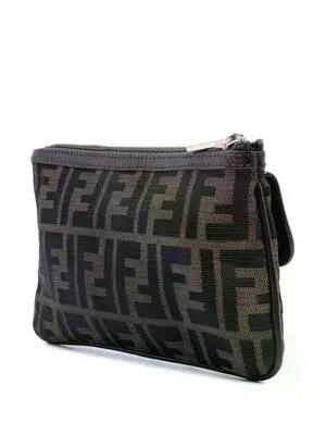 Fendi Zucca Canvas Zip Clutch Bag