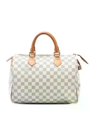 LOUIS VUITTON 2010 Damier Azur Speedy 30 Boston Bag - White