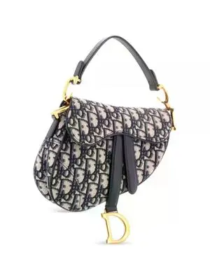 Dior Saddle Oblique Canvas Mini Shoulder Bag - Blue