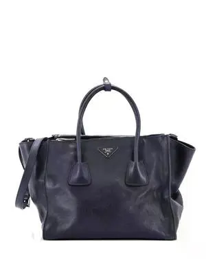Prada Twin Pocket Convertible Leather Medium Tote Bag
