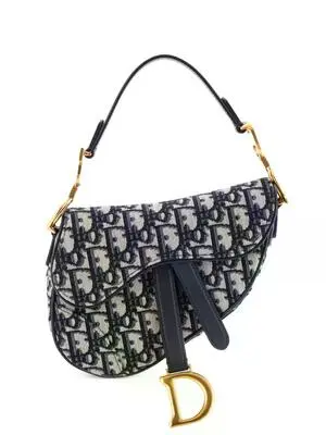 Dior Saddle Handbag Oblique Canvas Mini - Blue