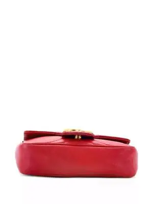 Gucci Gg Marmont Flap Super Mini Crossbody Bag Matelasse Leather - Red