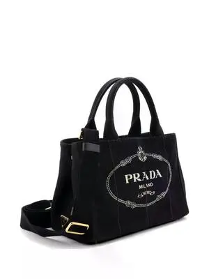 Prada Canapa Convertible Canvas Mini Tote Bag