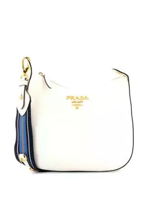 Prada Dual Strap Vitello Daino Medium Hobo Bag - White