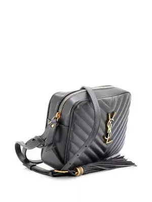 Saint Laurent Lou Camera Matelasse Chevron Leather Crossbody Bag Small - Grey