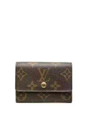 LOUIS VUITTON 2005 Monogram Porte Monnaie Plat Purse Coin Pouch - Brown