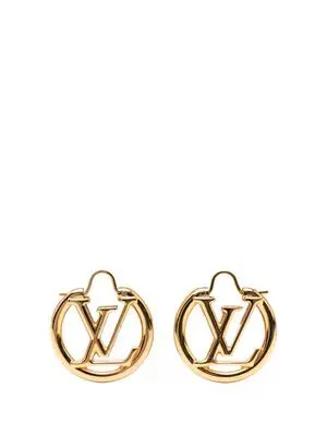LOUIS VUITTON 2021 Plated Louise Hoop Earrings Pm - Gold