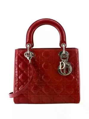 Dior Lady Medium Satchel Cannage Quilt Patent