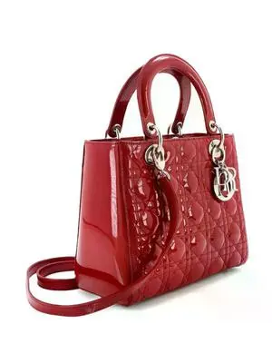 Dior Lady Medium Satchel Cannage Quilt Patent