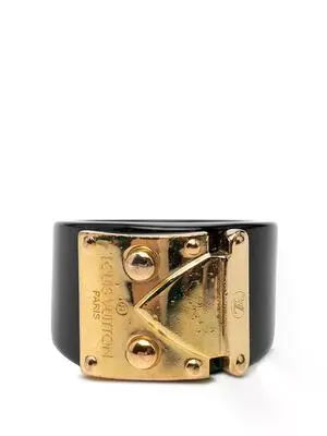 LOUIS VUITTON 2010 Resin Lock Me Ring L Costume Ring - Black