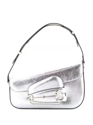 Gucci Horsebit 1955 Asymmetric Small Shoulder Bag - Silver