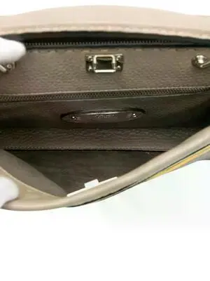 Fendi Sue Tilley Mini Peekaboo Satchel Calfskin Romano Selleria Banana Printed - Brown