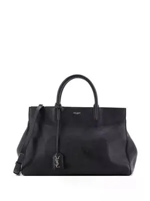 SAINT LAURENT Rive Gauche Cabas Leather Medium Tote Bag