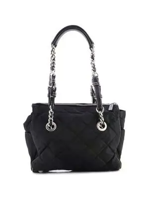 Prada Convertible Chain Tote Quilted Tessuto Medium