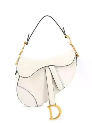 Dior Saddle Handbag Leather Mini Shoulder Bag White