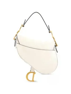 Dior Saddle Handbag Leather Mini Shoulder Bag - White