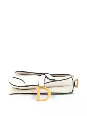 Dior Saddle Handbag Leather Mini Shoulder Bag - White