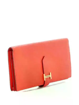 Hermès Bearn Wallet Epsom Long Small Wallets - Red
