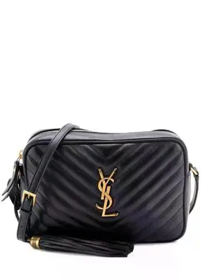 Saint Laurent Lou Camera Bag Matelassé Chevron Leather Small Crossbody Bag - Black