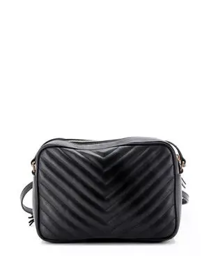 Saint Laurent Lou Camera Bag Matelassé Chevron Leather Small Crossbody Bag - Black