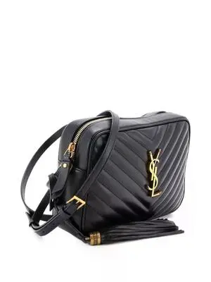 Saint Laurent Lou Camera Bag Matelassé Chevron Leather Small Crossbody Bag - Black