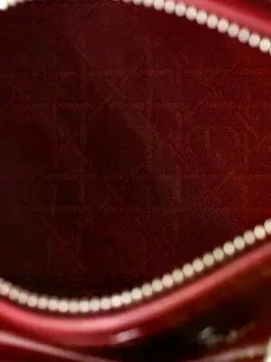 Dior Lady Nm Medium Satchel Cannage Quilt Patent - Red