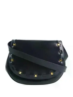 FERRAGAMO 2010-2026 Calfskin Vara Crossbody Bag - Blue