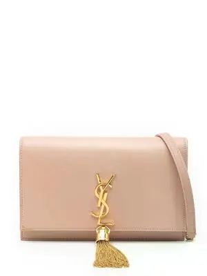 SAINT LAURENT Smooth Calfskin Monogram Kate Tassel Wallet On Chain