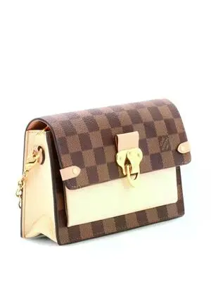 LOUIS VUITTON Vavin Chain Wallet Nm Damier With Leather Crossbody Bag - Brown