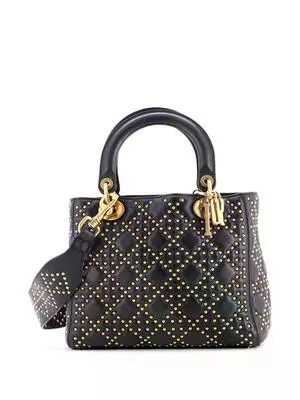 Dior Supple Lady Cannage Studded Lambskin Medium Satchel