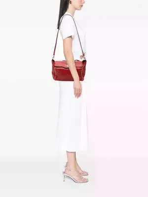 Valentino Garavani 2000-2025 Medium Leather Rockstud Trapeze Flap Satchel