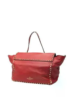 Valentino Garavani 2000-2025 Medium Leather Rockstud Trapeze Flap Satchel