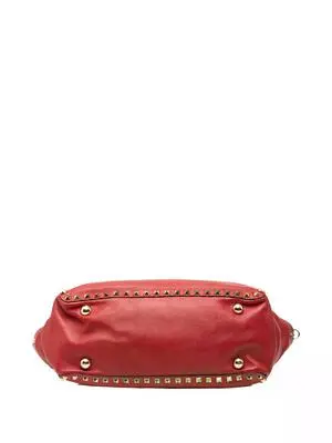 Valentino Garavani 2000-2025 Medium Leather Rockstud Trapeze Flap Satchel