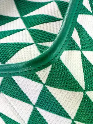 Prada Symbole Shopper Large Tote Bag Jacquard - Green