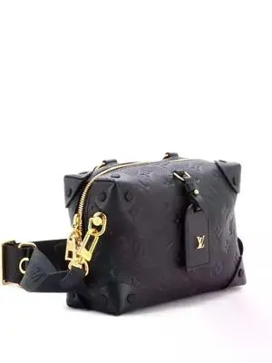 LOUIS VUITTON Petite Malle Souple Handbag Monogram Empreinte Leather - Black