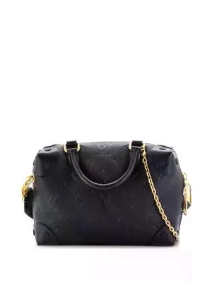 LOUIS VUITTON Petite Malle Souple Handbag Monogram Empreinte Leather - Black