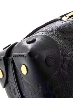 LOUIS VUITTON Petite Malle Souple Handbag Monogram Empreinte Leather - Black