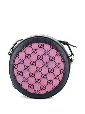 Gucci Interlocking G Patch Round Shoulder Bag Multicolor Gg Canvas