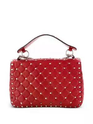 Valentino Garavani Rockstud Spike Flap Bag Quilted Leather Medium - Red