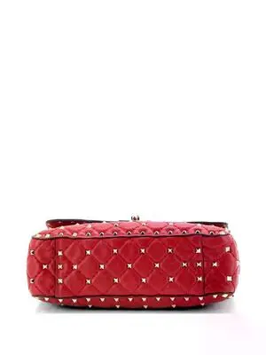 Valentino Garavani Rockstud Spike Flap Bag Quilted Leather Medium - Red